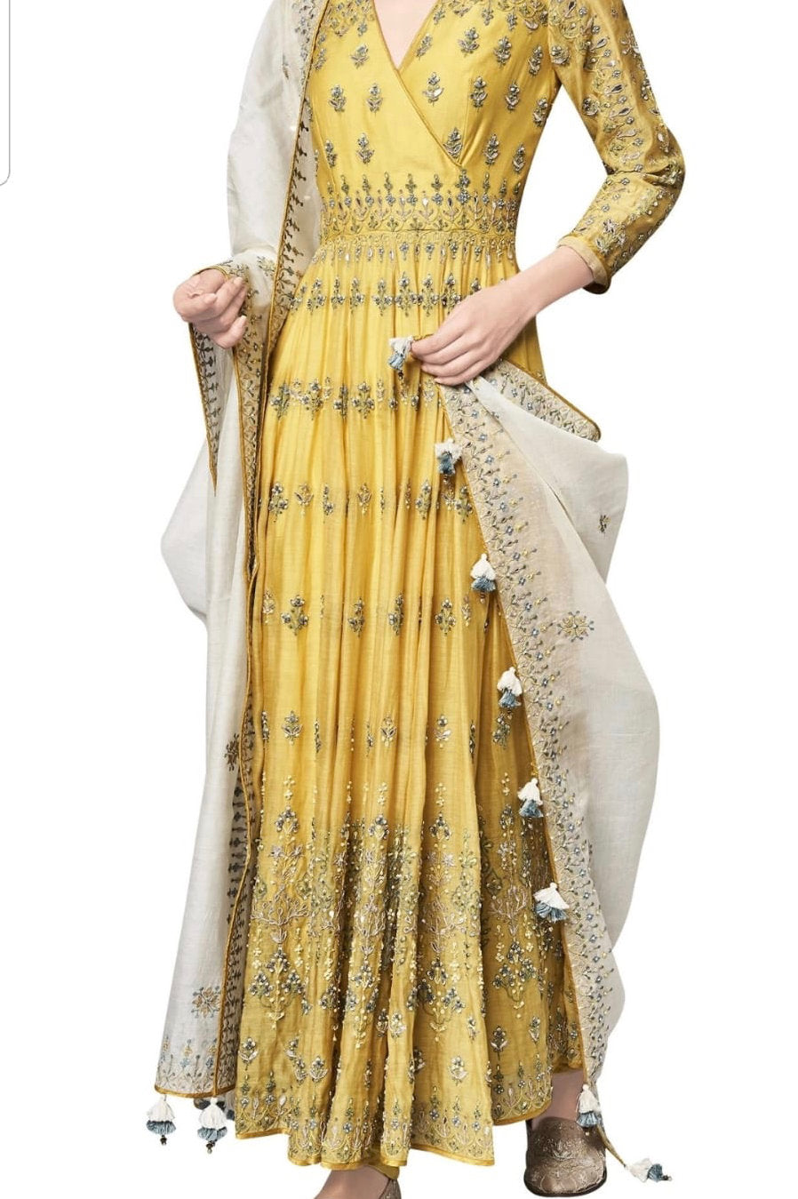 Designer Traditional angrakha style anarkali suit: Perfect Panache